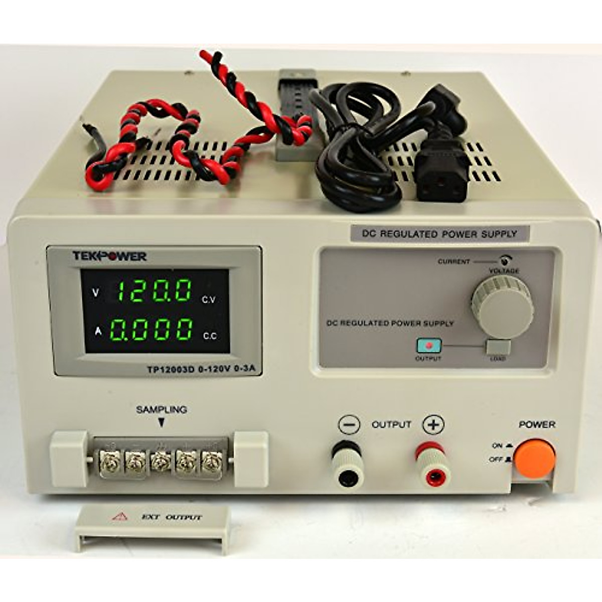 Tekpower TP12003D DC Adjustable Linear Power Supply, Input 120V, Output 0-120V @ 0-3A Adjustable,Transformer Type Clean Power Source (120Volt/3A), Better than HY3003D