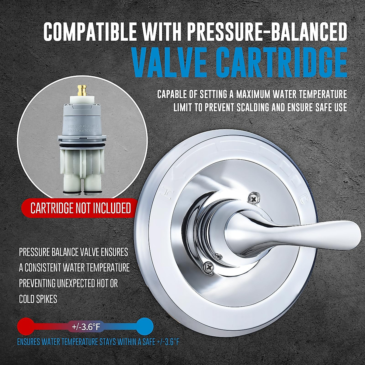 Replacement for Delta Classic 13 Series Single-Function Trim Kit, T13020 Chrome Shower Handle, Fit Delta Shower Valve R10000 Series (Cartridge Not Included)