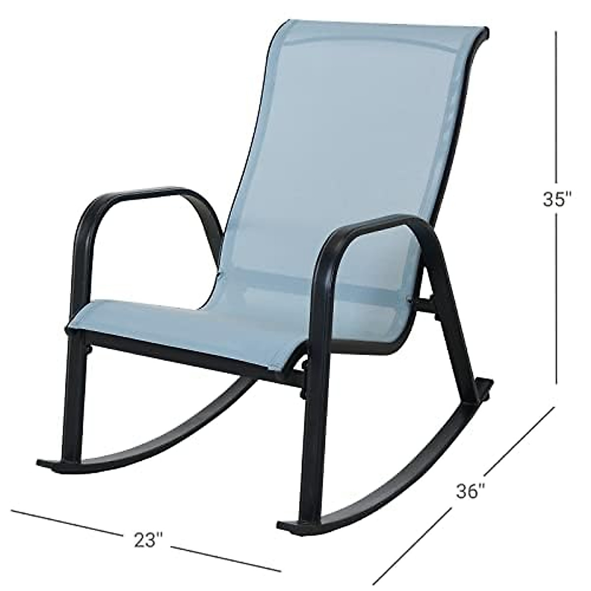 Grand patio Outdoor Rocking Chair Steel Rocker Seating Outside for Front Porch, Mesh Sling, Garden, Patio, Backyard (Blue 2PC)