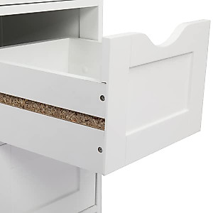 Bathroom Furniture Sets Floor Cabinet for Living Room Kitchen Study Entryway 4 Drawers, Towel Rack