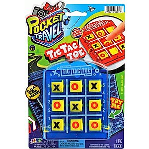 JA-RU Portable Tic Tac Toe (1 Pack) Classic Mini Board Games for Kids. Small Size Travel Games.Bulk Birthday Party Favor Stocking Stuffer. 3256-1A