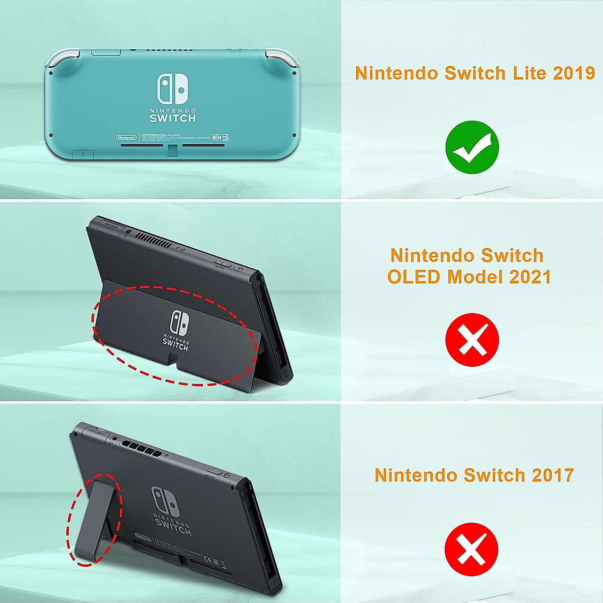 Fintie Slim Carrying Case for Nintendo Switch Lite 2019, Shockproof Protective Portable Carrying Cases, [Slim Fit] Travel Storage Hard Shell w/8 Game Cartridges & Adjustable Hand Strap, Seaside Ombre