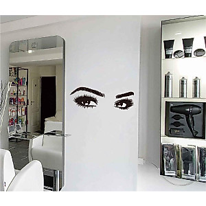 DXLING 42.5X15.3inches Beauty Salon Eyelashes Quote Eyebrow Wall Decor Stickers Make Up Eye Store Home Decoration Murals (LC464 Black)