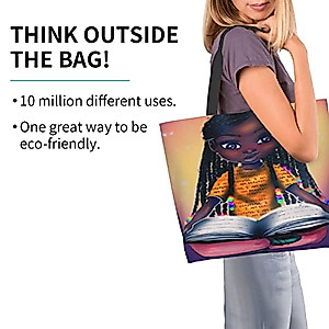 IHDABGDM african girl tote bag shopping bag shoulder bag black african girl magic shoulder bag shopping, work, groceries, gym