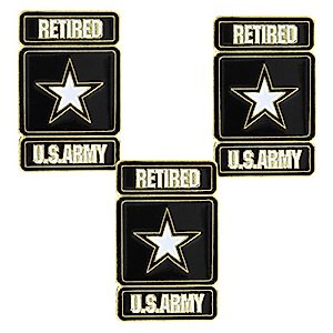 US Army Retired Lapel Pin (3 PK)