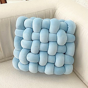 Velvet Chunky Yarn Bulky Giant Arm Knitting Yarn, Super Soft Jumbo Tube Weight, Fluffy DIY Crochet Hand Making Washable for Blanket, Pet Bed, Rugs Pillow (2.2lb-Light Blue)