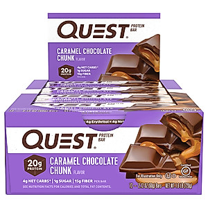 Quest Nutrition Protein Bar (Caramel Chocolate Chunk, 12 Count (Pack of 2))