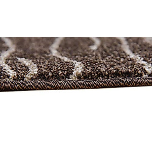 Unique Loom Del Mar Collection Area Rug-Transitional Inspired with Modern Contemporary Design, 6 ft x 6 ft, Light Brown/Beige