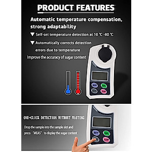 YFYIQI Digital Refractometer Brix Meter Tester for Measuring Sugar Content Water Samples Food Fruits Crops Range 0 to 55.0% Brix
