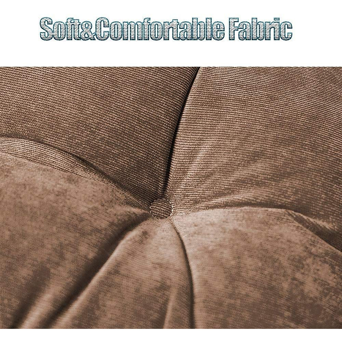 Nathime Soft Patio Outdoor Corduroy Chair Pad with Ties Home Decor Indoor Dining Chairs Cushion 18"×18"×3.6" Brown 1Pc