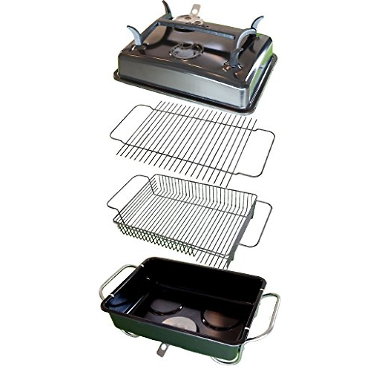 Raptor Grilling - Optimized Portable Charcoal Grill Smoker - Barbecue for Camping, Tailgating & Travel – Go Anywhere With This Tabletop Outdoor BBQ Cooker and Char-Grill, Broil, Smoke or Hibachi-BLACK