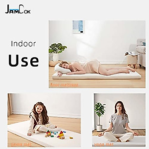 Jamdok Cot Mattress Topper,Roll Up Camping Mattress,Portable Folding Sleep Mat,Narrow Twin High Density Ventilated Mattress Pad(75 x 30 X3 inch)