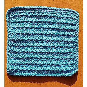 Handmade crochet washcloths, dishcloths,100% cotton set of 3 (Hot blue, purple and beach ball blue colors) * thick and dense*
