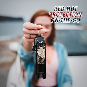 Guard Dog Security Pepper Spray, Keychain with Safety Twist Top, Mini and Easy Carry, Lightweight and Fashionable, Maximum Police Strength OC Spray, 16 Feet Range (Floral)