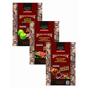 Best of the West 10106-9 Wood Smoking Chunks, Hickory, 1/5 Cubic Foot Bag