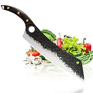 XYJ 12 Inch Extra Long Chef Knife Full Tang Razor Sharp Watermelon Slaughter Knives (Style4)