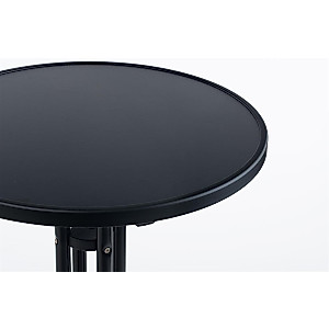 Displays2go 31.5 Inch Round Highboy Table with MDF Top, 42.25 Inch Pub Table with Folding Design (Black)