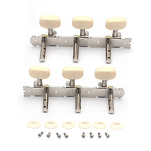 Metallor 3 on a Plank Guitar Tuning Pegs Chrome Plated Machine Heads Tuning Keys Tuners Single Hole for Classical Guitar 3L 3R. (G326)