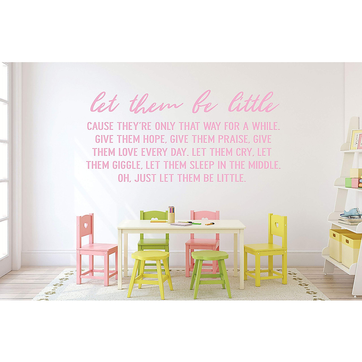 CustomVinylDecor "Let Them Be Little Cause They're Only That Way for Awhile Quote Vinyl Wall Decal | Home Decor Sticker for Boy or Girl's Bedroom, Playroom, Classroom or Nursery