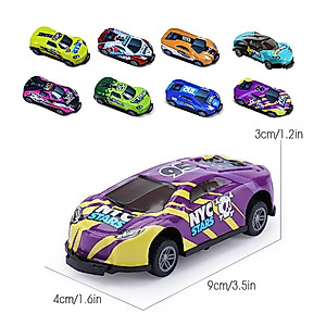 Children's Stunt Alloy Toy Car, 360° Flip Jumping Stunt Toy Cars Kids Stunt Alloy Car Set, Pull Back Catapult Toy Cars Mini Model Cars for Kids, Pull Back Vehicles Diecast Cars Models (8 Pcs/Set)