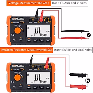 LEAGY VAD78 Digital Insulation Resistance Tester - Accurate Megohm Meter for DC/AC Voltage Testing (20-1500V, 20-750V) and Resistance Measurement (0-5000 Megohms)