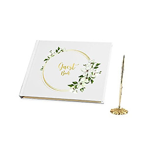 Wedding Guest Book, 7 x 9 Guest Book Wedding Reception, Wedding Guest Book with Free Pen, 120 Pages Guestbook for Wedding, Guest Book for Wedding, Wedding Books for Guests to Sign