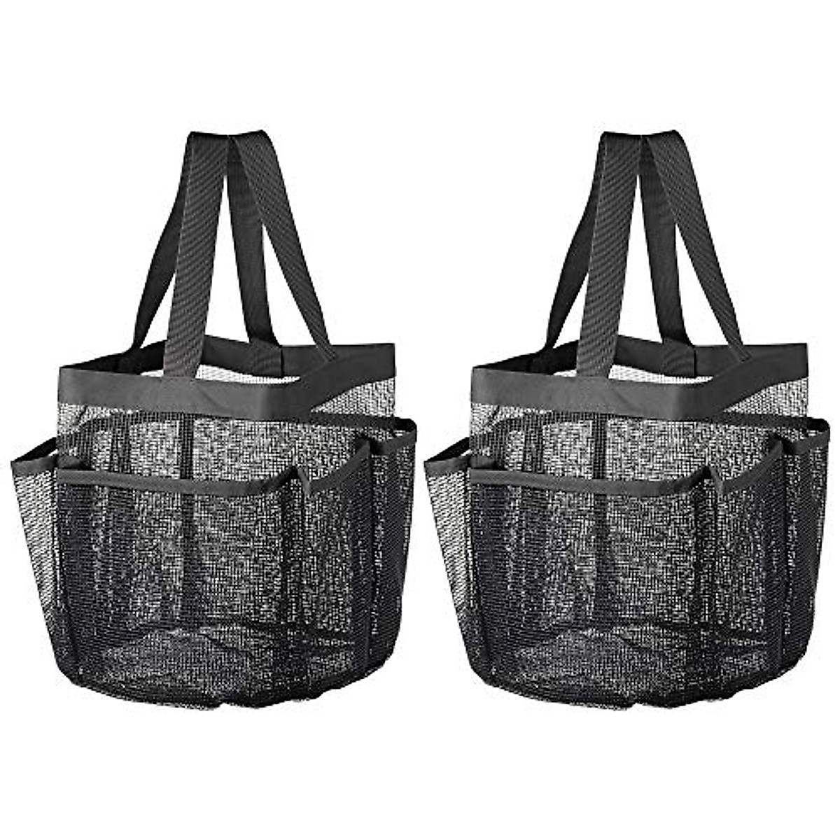 ReaseJoy 2 Pack Mesh Shower 8 Pockets Toiletry Tote Bag Portable Shower Caddy Swimming Pool Bathroom Quick Dry