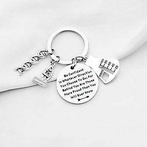 LQRI DNA Double Helix Charm Microscope Charm Keychain Chemistry Biology Gift Be Confident In Whatever Direction You Choose To Go Science Graduation Gift (K-DNA)