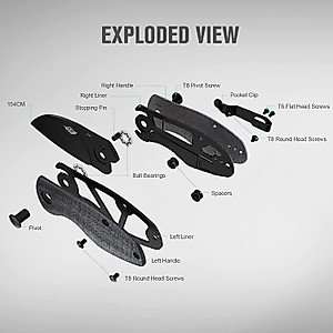 OKNIFE Parrot Pocket Knife, Folding EDC Knives with 154CM Stainless Steel Sheepsfoot Blade and Micarta Handle for Outdoor Camping, Survival and Gift for man (Black)