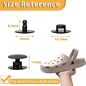 KOTESLLOE 8 Sets Replacement Rivets for Crocs, Replacement Parts for Crocs, Accessories Help You Repair Instead Replace a New Pair of Crocs, Rivets for Crocs Strap Replacement, Black