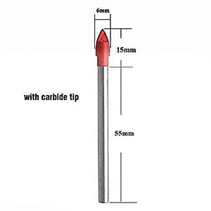 10 PCS Glass and Tile Drilling Tool with Tungsten Carbide 6 mm, Drill Bit Set for Glass Tile Ceramic Mirror Porcelain Marble