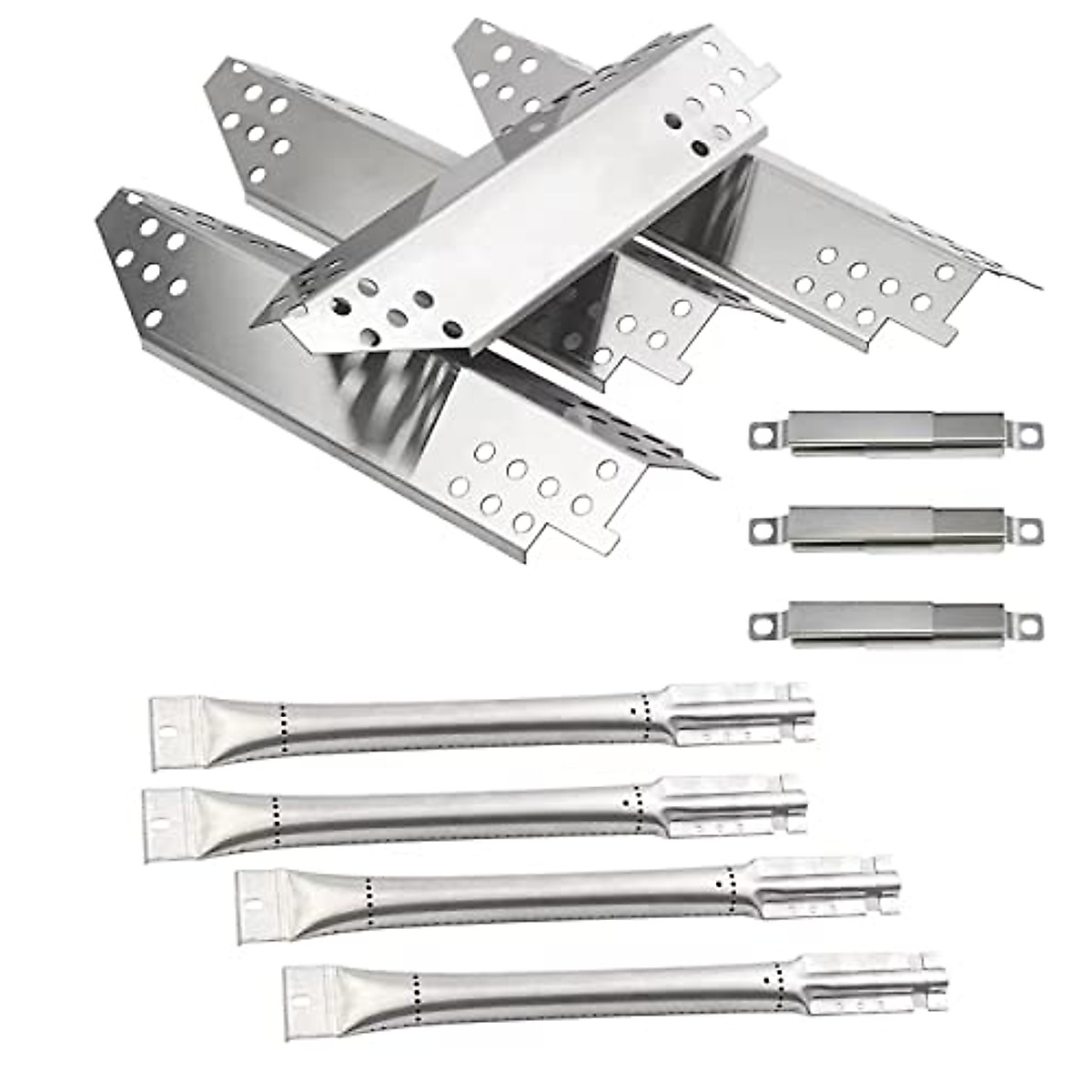 Plowo PN6281 SA5491 Stainless Steel Heat Plate and Burner Replacement for Kenmore Gas Grill Models 415.16128010, 415.1612801, G550-0006-W1, Charbroil 463235714, 464220511, 464220110, 4 Pack