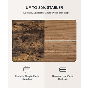 FLEXISPOT EN1 Height Adjustable Standing Desk 48 x 30 Inches Whole-Piece Desktop Ergonomic Memory Controller Electric Stand Up Desk (Black Frame + 48" Rustic Brown Desktop, 2 Packages)