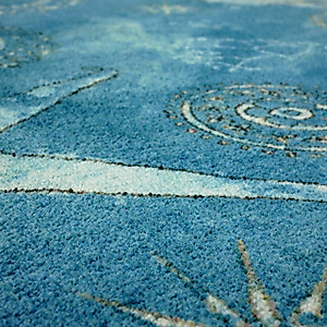 Mohawk Home Coastal Splash Aqua Area Rug, 5'x8', Blue