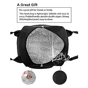 oopikle Lunch Bag For Women - Mens Lunch Box, Insulated Lunch Tote Cooler Bag, Reusable Adult Large Lunch Pail Lunch Kits, Leak Proof Thermal Lunch Sack For Work Travel Picnic - Black