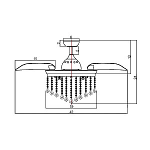 Ceiling Fans with Lights and Remote 42 Inch Crystal Chandelier Ceiling Fan with Light for Bedroom 3 Retractable Blades, Timer, Chrome2