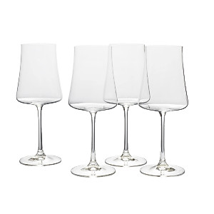 Mikasa Aline Set of 4 Red Wine Glasses, 4 Count (Pack of 1), Clear