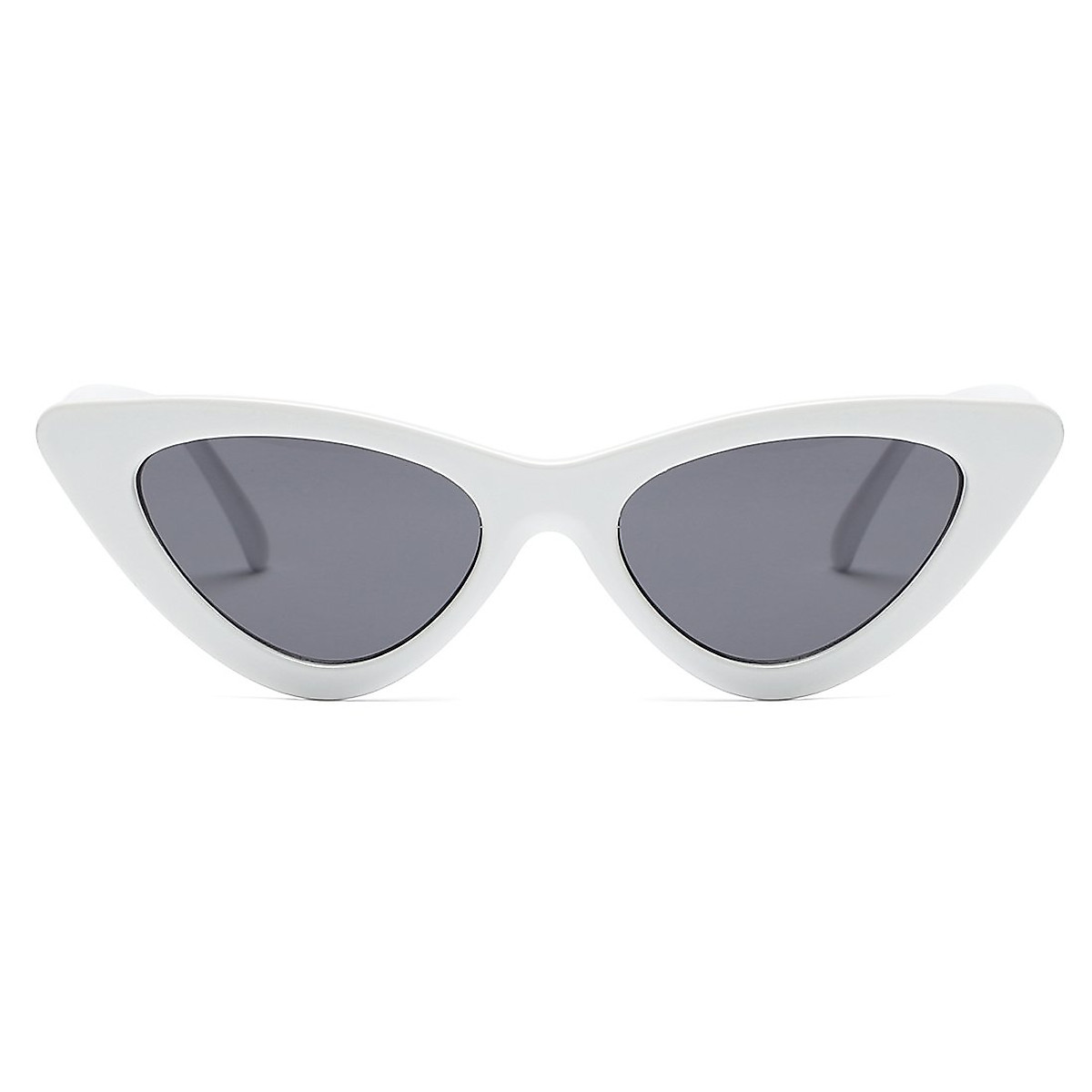kimorn Cat Eye Sunglasses Women Clout Goggles Kurt Cobain Retro Sun Glasses K0566 (White&Black)
