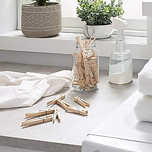 Woolite Extra Large Wooden 100 Pack Clothespins| Dimensions: 0.4 x 0.43 x 3.25 inches| Perfect for Indoor and Outdoor Use| Great for Hanging Clothes, Art & Crafts| Bags, Rust Resistant
