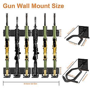 Kadunmina Gun Rack Wall Mount Adjustable Heavy Duty Steel Indoor Gun Racks Holds up to 160lbs Metal Shotgun Rack Indoor Suitable for Rifles Shotguns and Sniper Rifles Adjustable Rifle Storage Holde