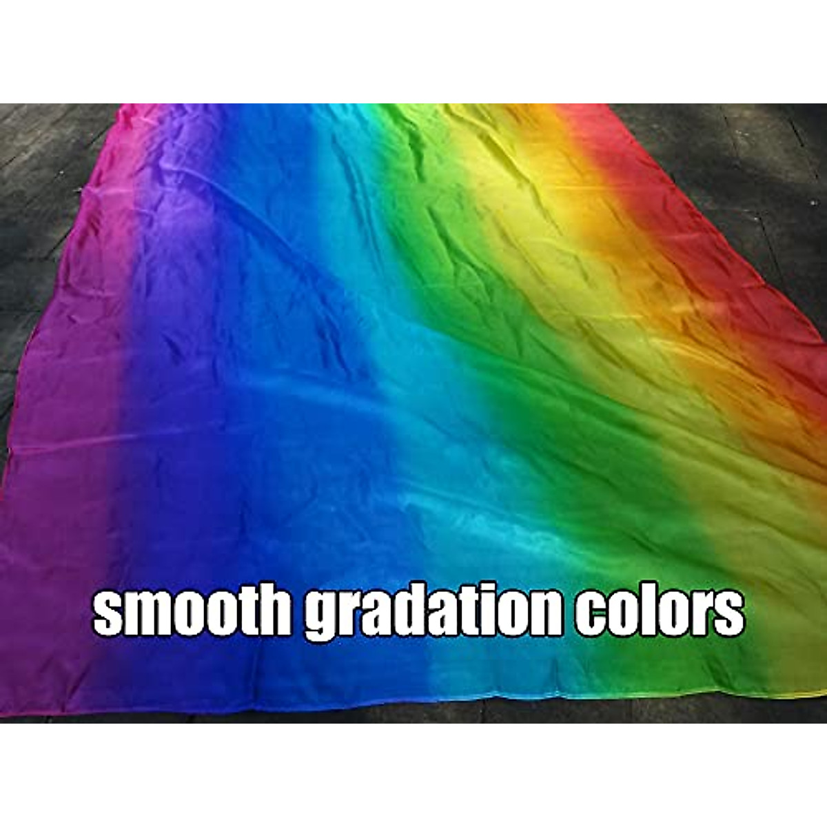 Winged Sirenny Silk Throw Streamer 98" (250cm), Church Worship Praise Prophetic Dance Banner with Rod, Flowing Rhythmic Playsilk (Rainbow 2)