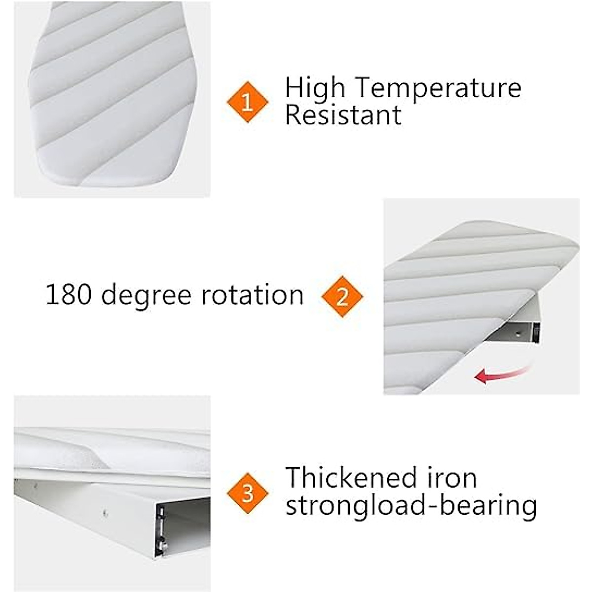 37 Inch Wall-Mounted Heavy Duty Ironing Board, 180 Swivel Fold Away Iron Board for Home Laundry Room Dorm (Style 6)