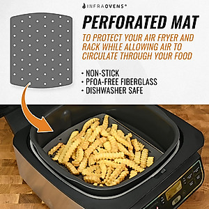 Air Fryer Rack and Reusable Liners For Ninja Foodi Grill 5-in-1 AG301 4qt, Airfryer Accessories, Replacement for Parchment Paper, Heat Resistant Mats and Stainless Steel Cooking Rack by INFRAOVENS
