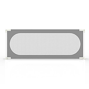 SeseYii Baby Bed Rail with Safety Y-Strap Extra Long Twin Full Queen King Size Infants Toddlers Guardrail with Reinforce Anchor (Grey, 55 inch)