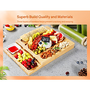 Charcuterie Boards, Thereye Cheese Board with Knife Set, Extra Large Charcuterie Board Set, Gifts for Women, Wedding Gifts, House Warming Gifts, Bridal Shower Gift