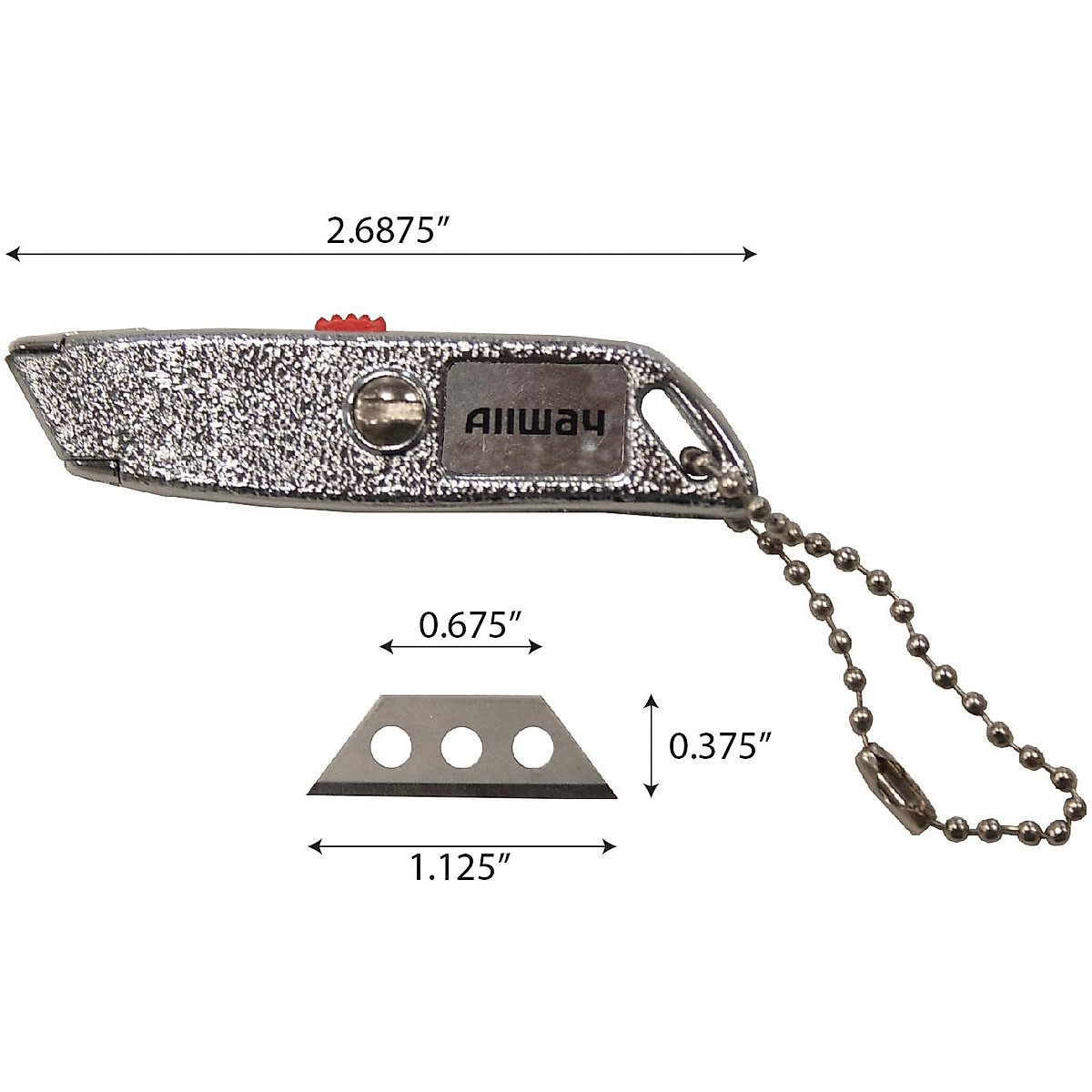 ALLWAY MK4 Chromed Die-Cast Retractable Micro Knife, 2-1/2"