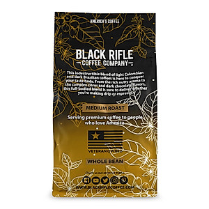 Black Rifle Coffee Company, AK-47 Espresso,100% Arabica Coffee,Colombian Supremo Roasted Dark, Whole Bean 12 oz Bag