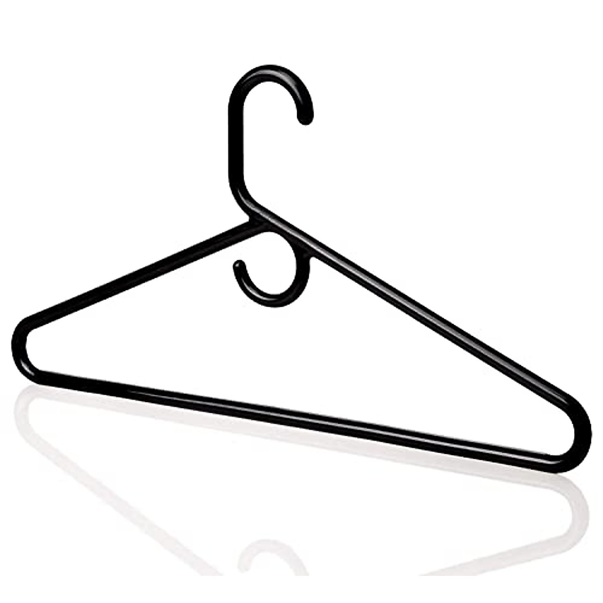Plastic Hangers HD Heavy Duty, 40 Pcs. Black Color, Made in USA, 3/8” Thickness, Durable, Tubular, Lightweight, for Clothes, Coat, Pants, Shirts, Dress, TINEFF, Free and Quick delivery from USA