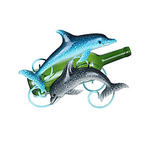 Dancing Bottlenose Dolphin Metal Wine Bottle Holder