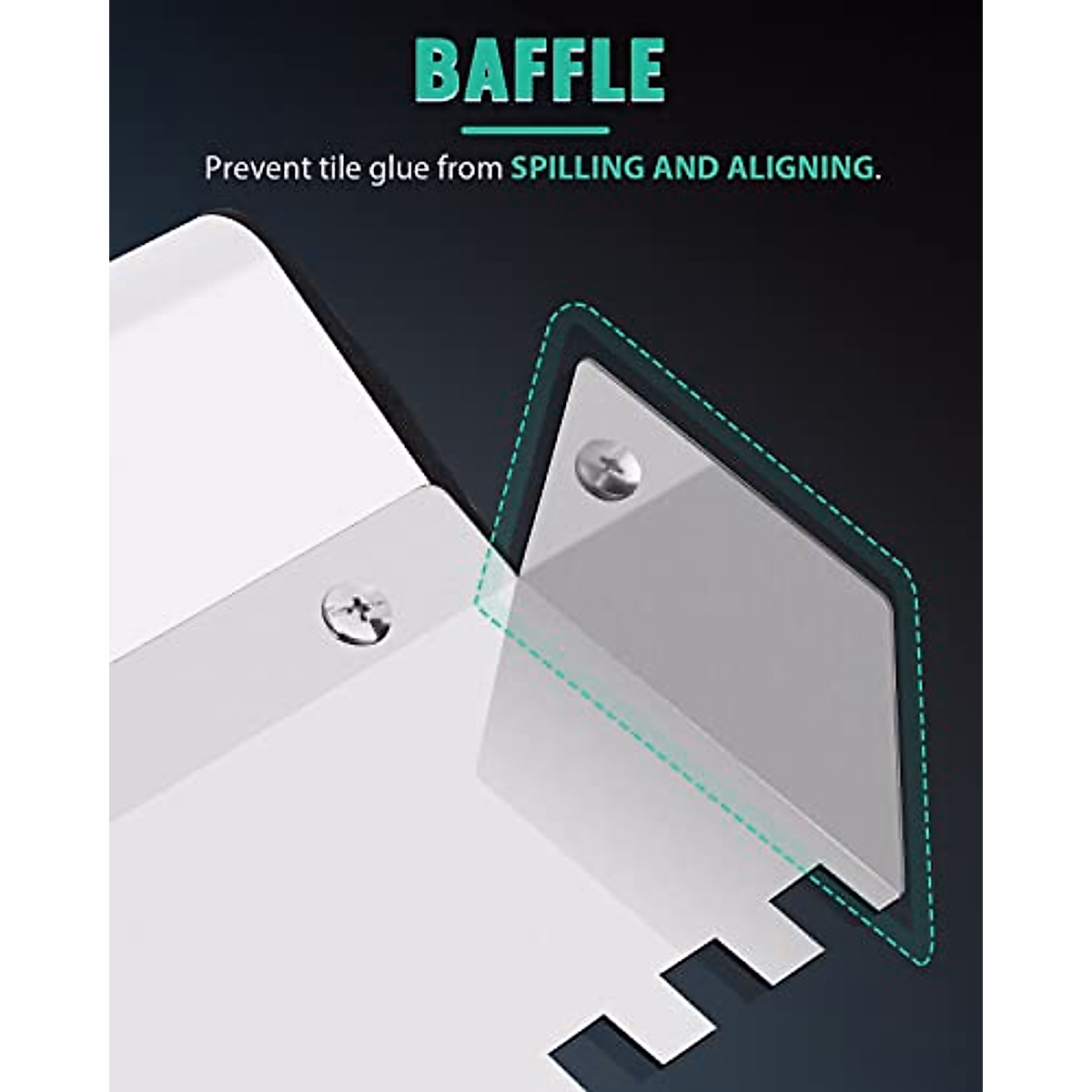 Mxmoonfree Tile Tools 24'' Large Tile Trowel 2/5" x 2/5" Square Notch Trowel Tile Adhesive Spreader, Perfect for Large Tiles Flooring & Tiling Masonry Hand Trowel